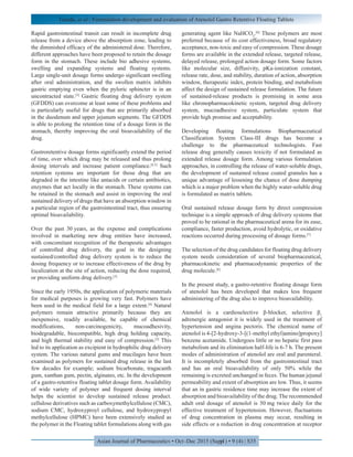 Design, Formulation and Evaluation of Atenolol Gastro Retentive ...
