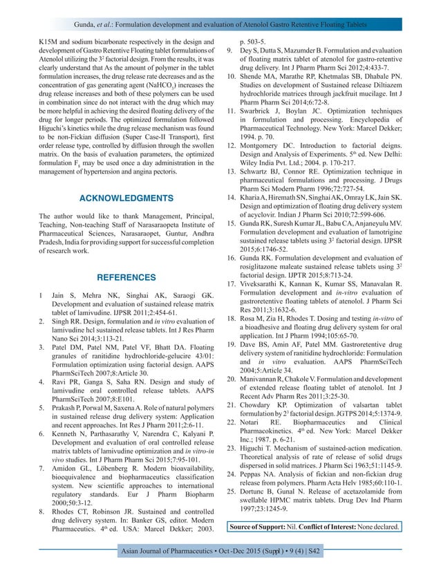 Design Formulation And Evaluation Of Atenolol Gastro Retentive Floating Tablets Pdf