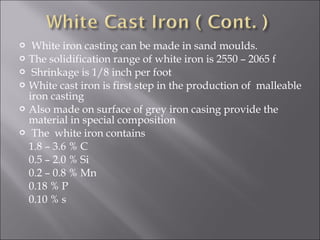 White Cast Iron Properties