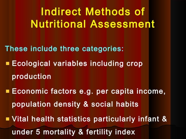 10. assessment of nutritional status | PPT | Medical Tests | Medical Health