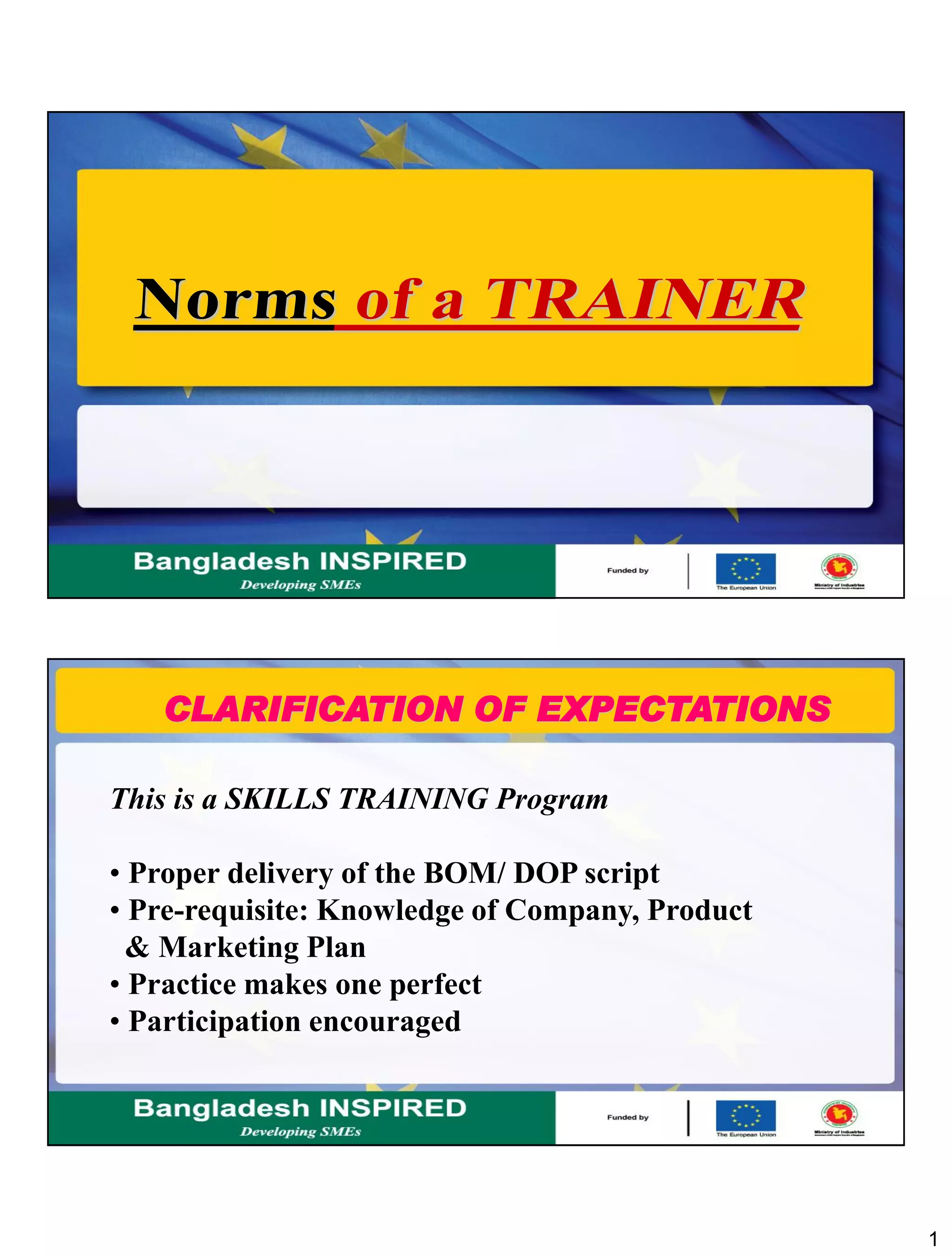 10. norms of a trainer | PDF
