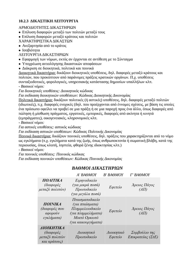 ΚΠΑ Γ' ΓΥΜΝΑΣΙΟΥ - 10.2.3 ΔΙΚΑΣΤΙΚΗ ΛΕΙΤΟΥΡΓΙΑ | PDF