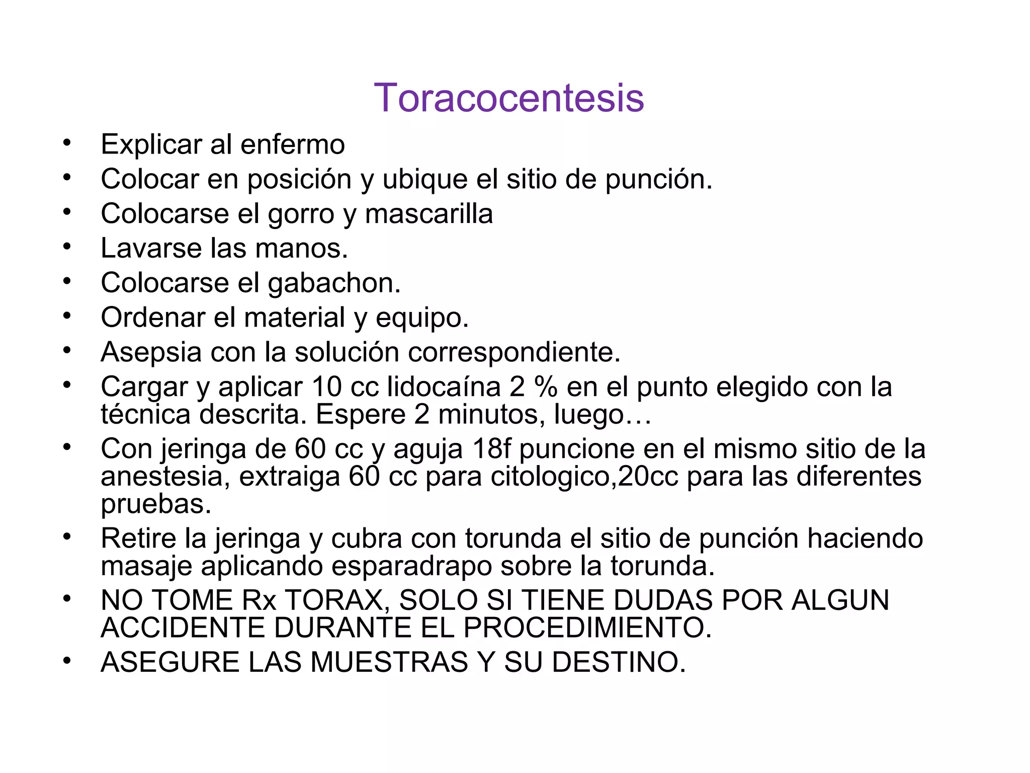 Toracocentesis y biopsia pleural | PPT