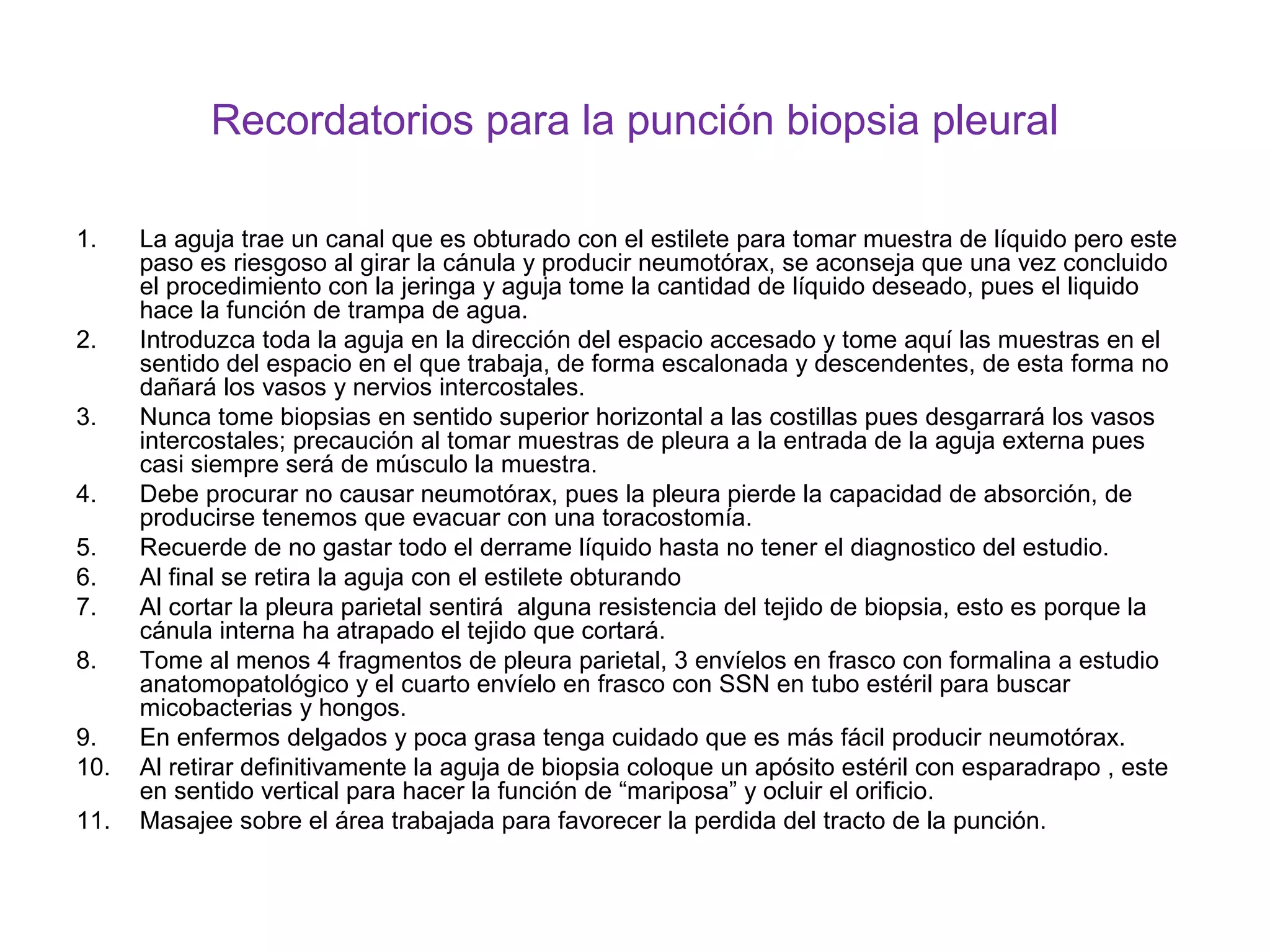 Toracocentesis y biopsia pleural | PPT