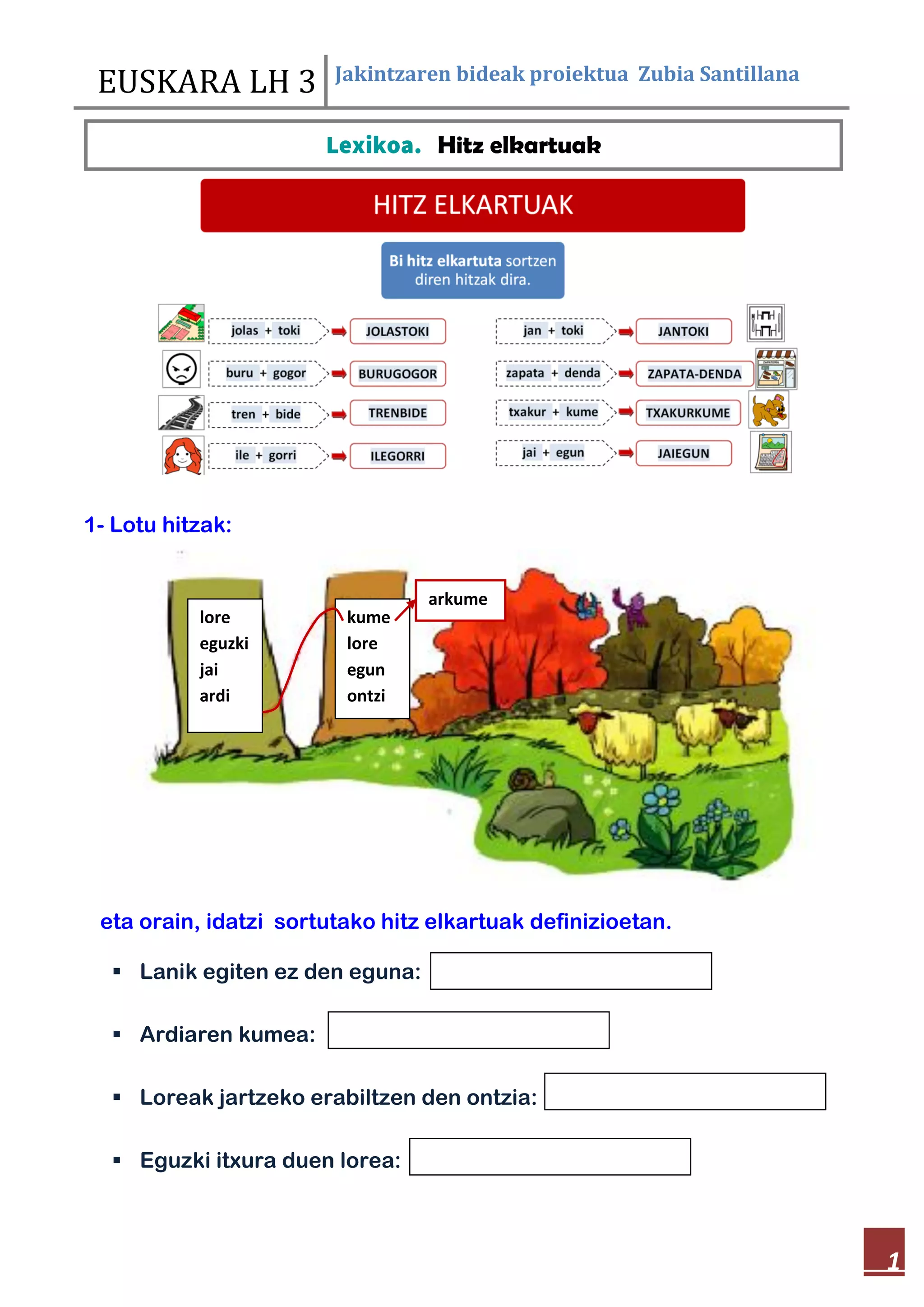 hitz elkartuak - ariketak | PDF