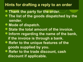 10. reply to an order | PPT