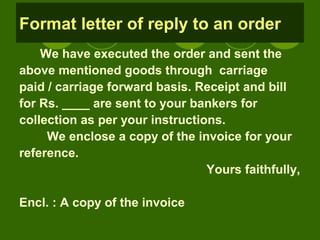 10. reply to an order | PPT