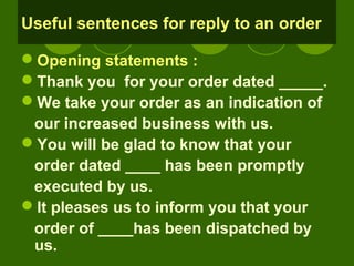 10. reply to an order | PPT