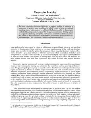 Cooperative Learning | PDF