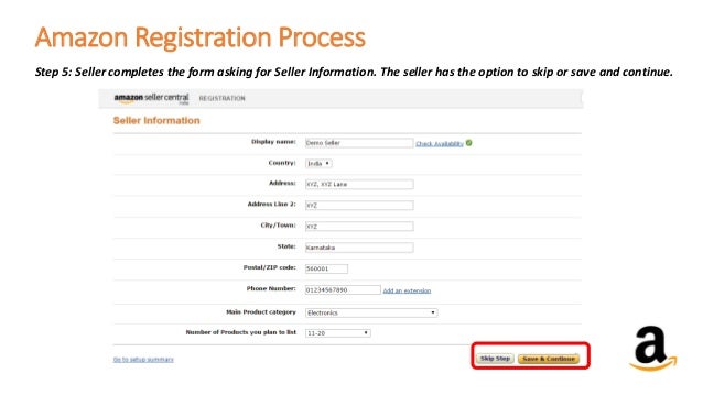 Seller registration process