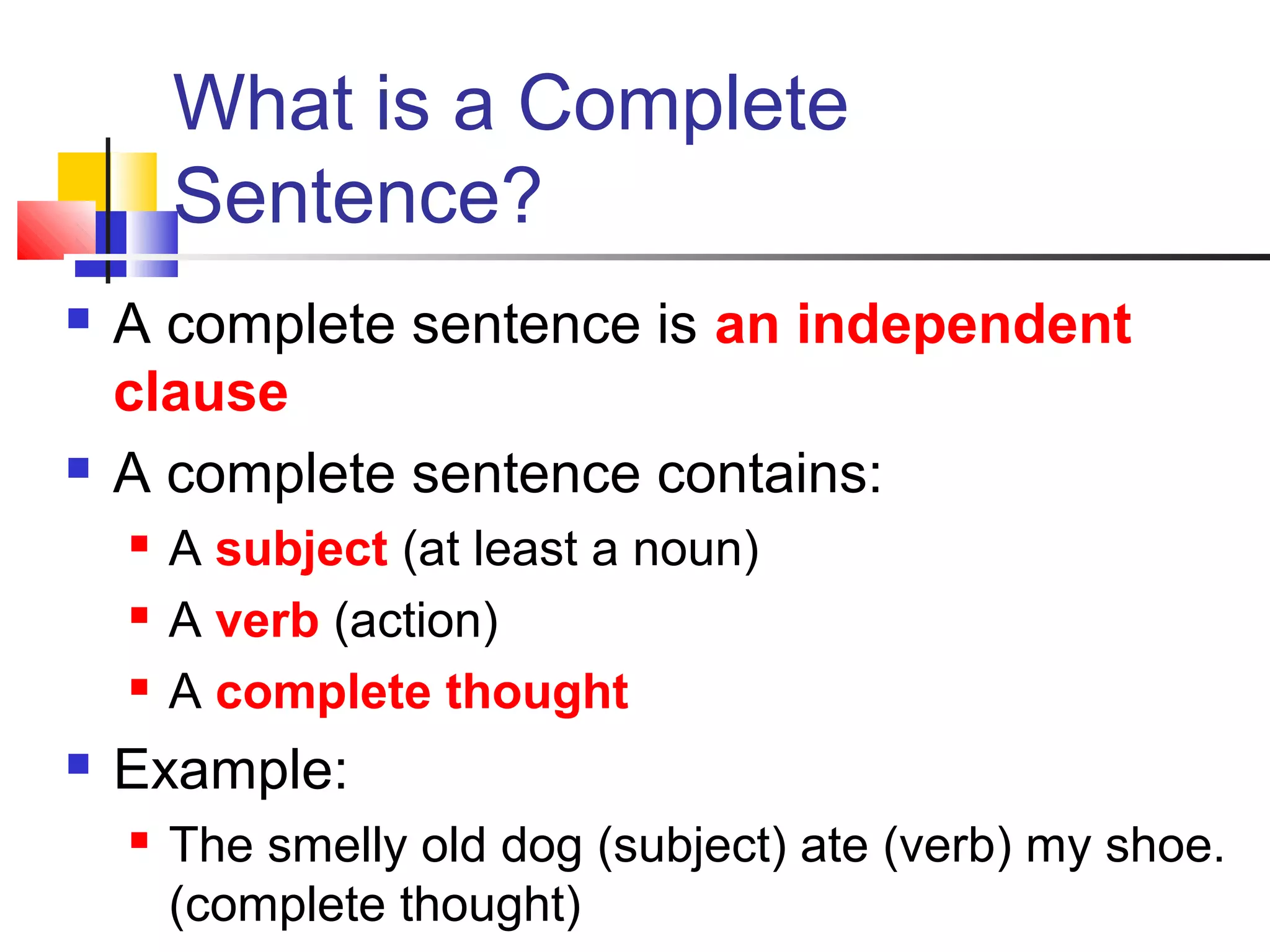 10.fragement sentence | PPT