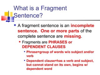 10.fragement sentence | PPT