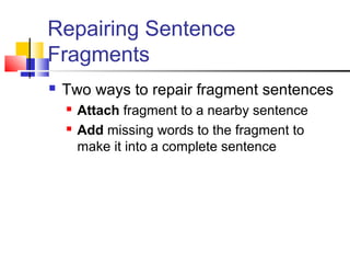 10.fragement sentence | PPT