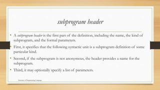 10. sub program | PPTX | Programming Languages | Computing