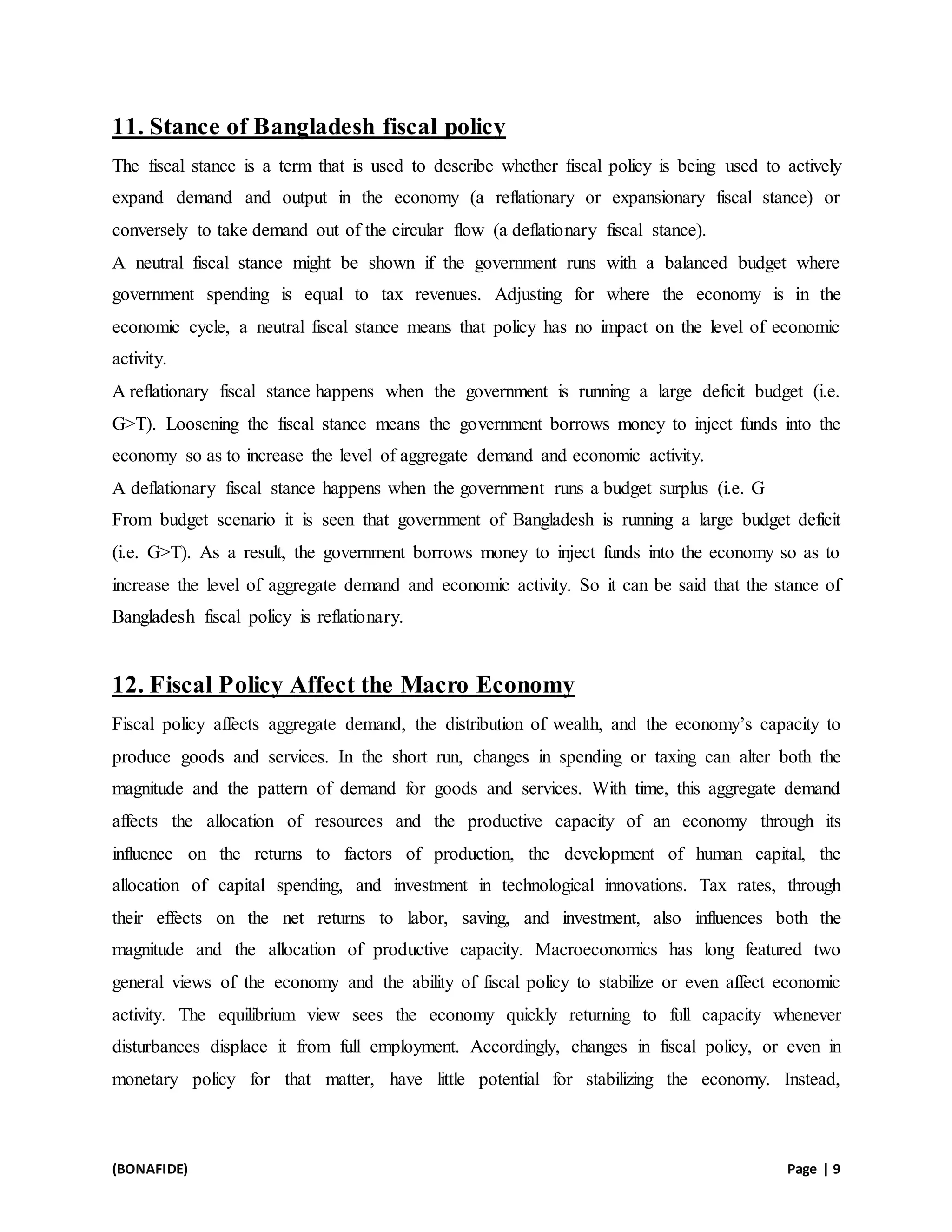 fiscal policy in Bangladesh | DOCX