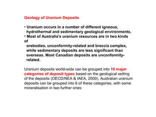 Uranium deposits | PPT