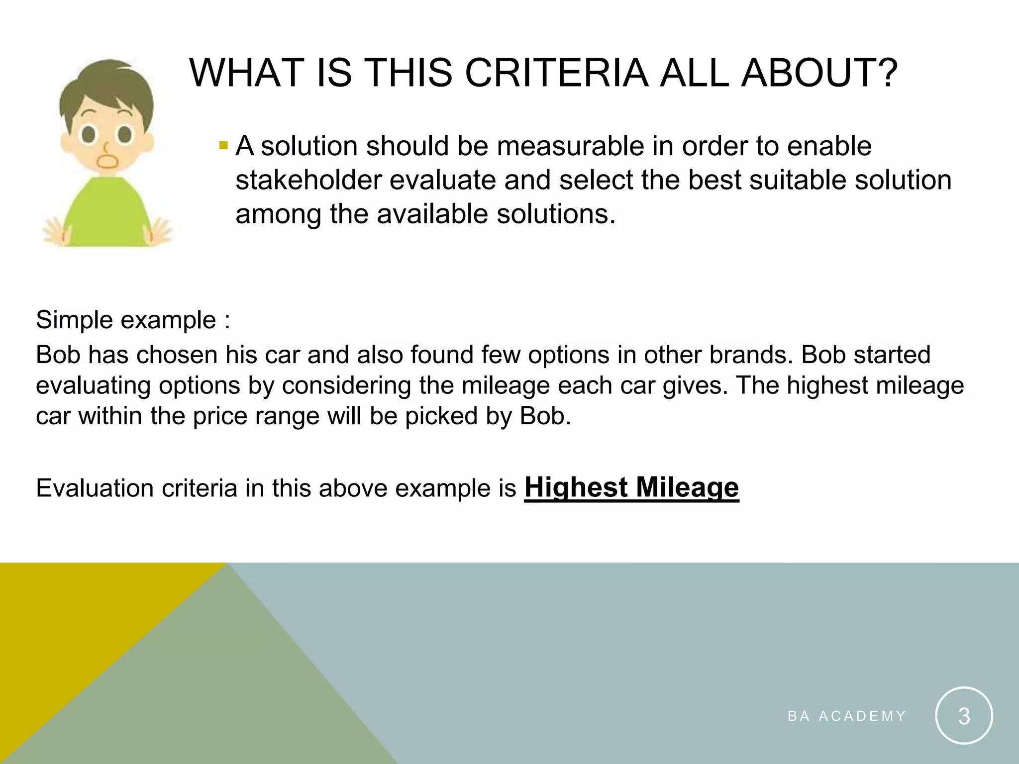 10.1 Acceptance and Evaluation Criteria | PPTX