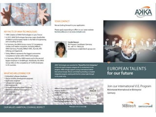 Akka technologies / Mbtech: VIE program | PPT