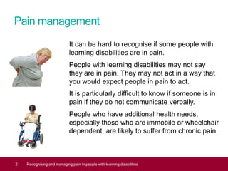 Social care staff. pain management | PPTX