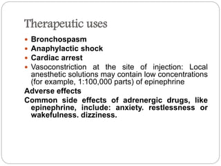 pharmacology of symphathetic system | PPTX