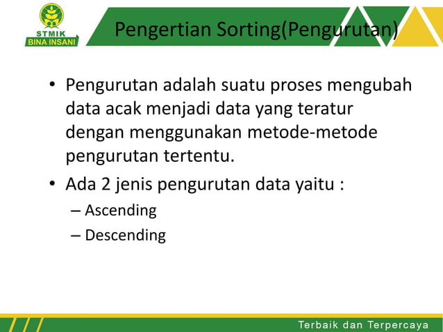 Pertemuan 10 Tehnik Sorting | PDF