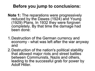 CAMBRIDGE IGCSE HISTORY: GERMAN REACTIONS AFTER THE TREATY | PPT