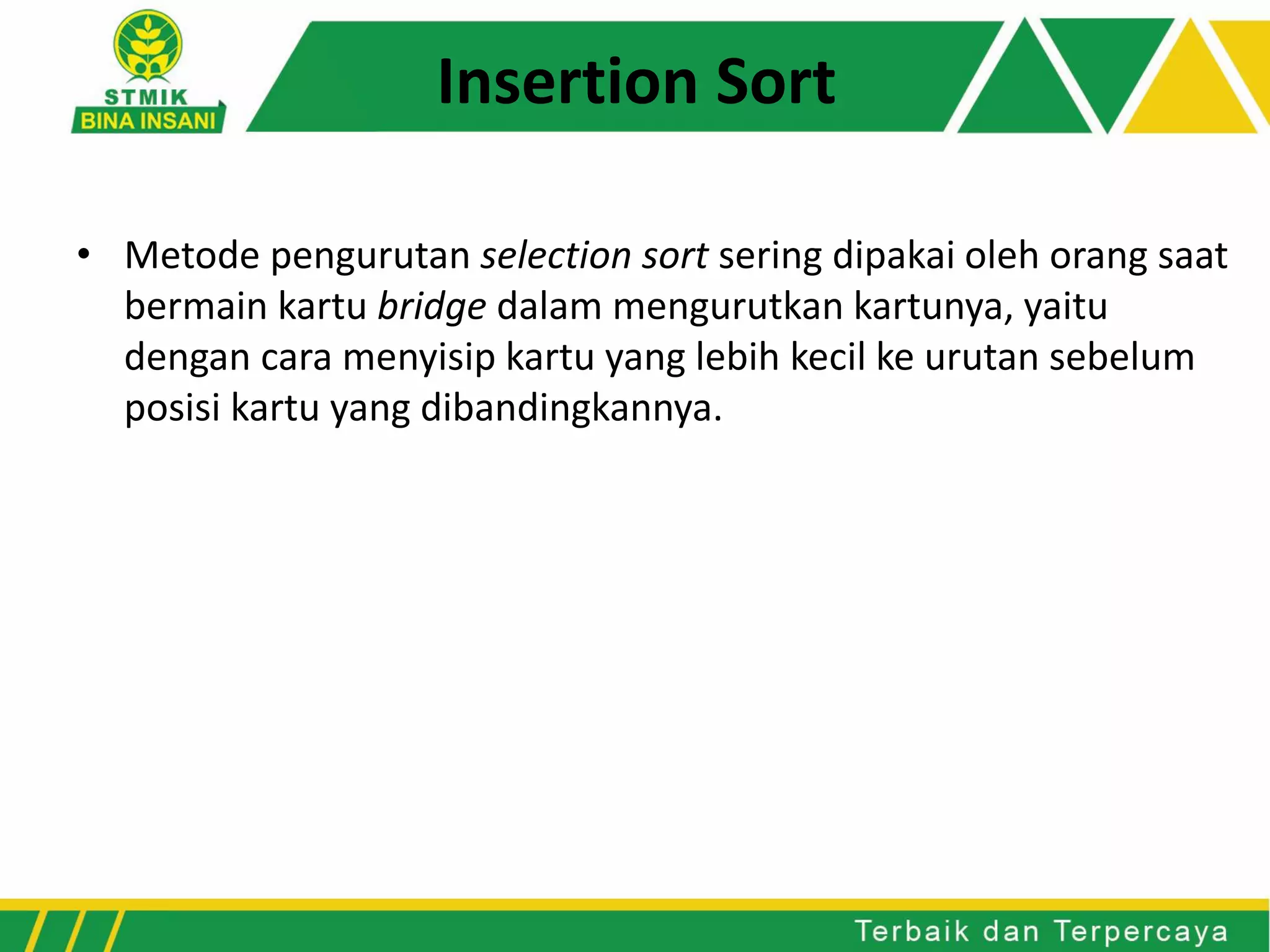 Pertemuan 10 Tehnik Sorting | PDF