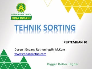 Pertemuan 10 Tehnik Sorting | PDF