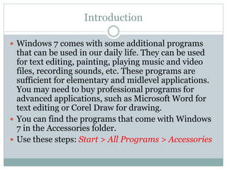 Windows 7 Accessories | PPTX