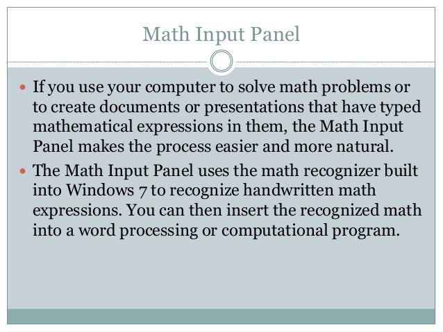 What is math input panel used for - lasopafa