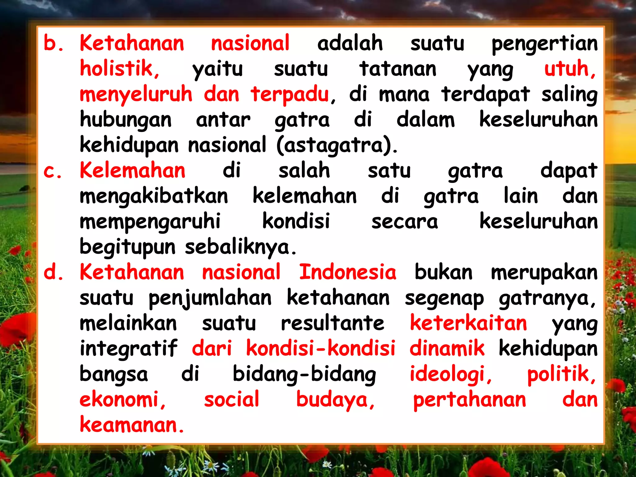 Aspek Trigatra dan Pancagatra dalam Wawasan Nusantara | PPTX