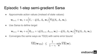 Reinforcement Learning 10. On-policy Control with Approximation | PDF
