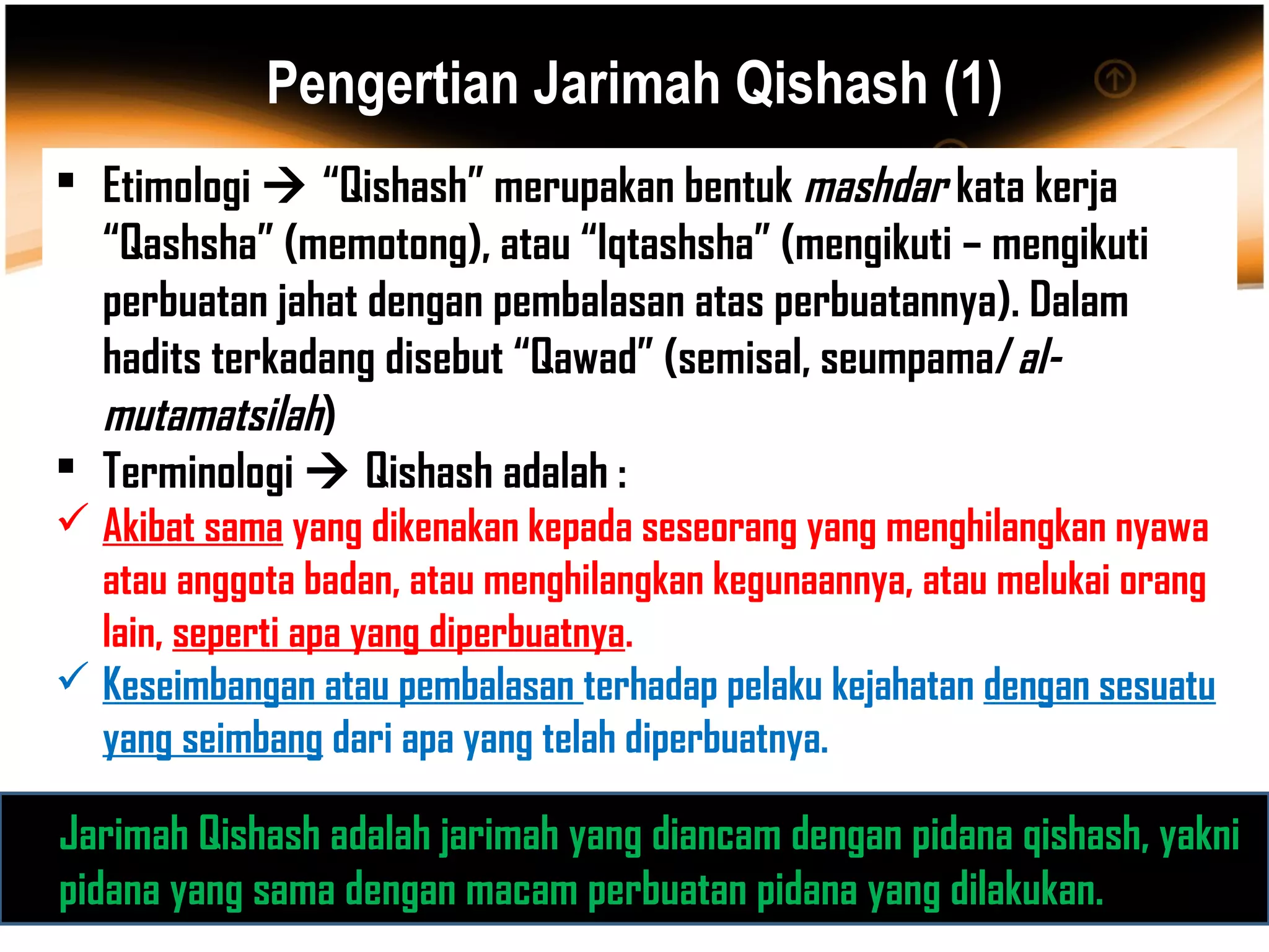 jarimah qishash diyat | PPT