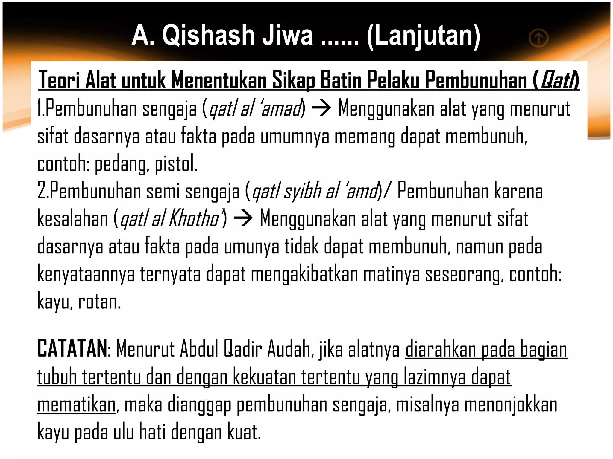 jarimah qishash diyat | PPT