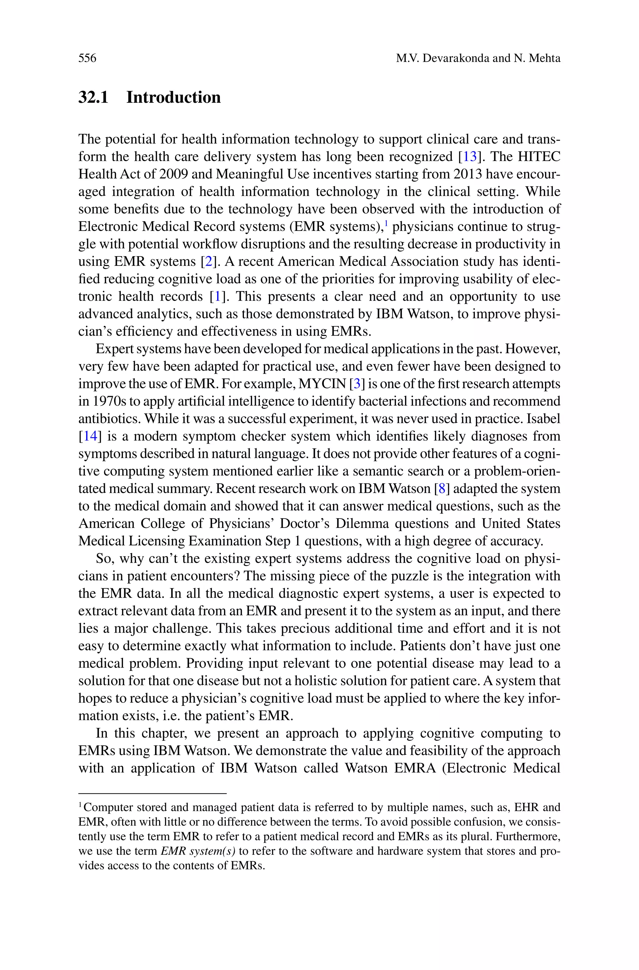 cognitive computing for electronic medical record | PDF