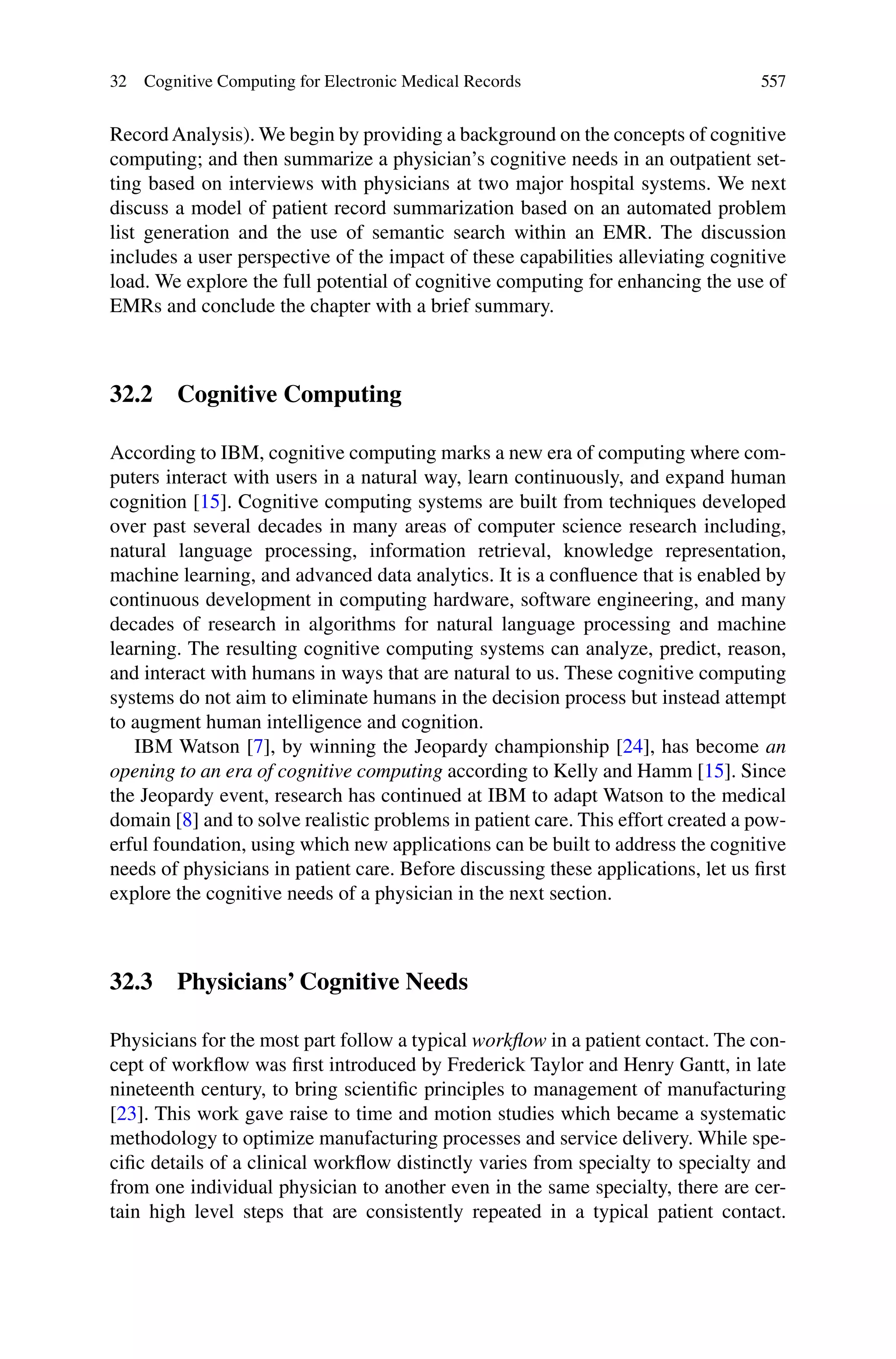 cognitive computing for electronic medical record | PDF