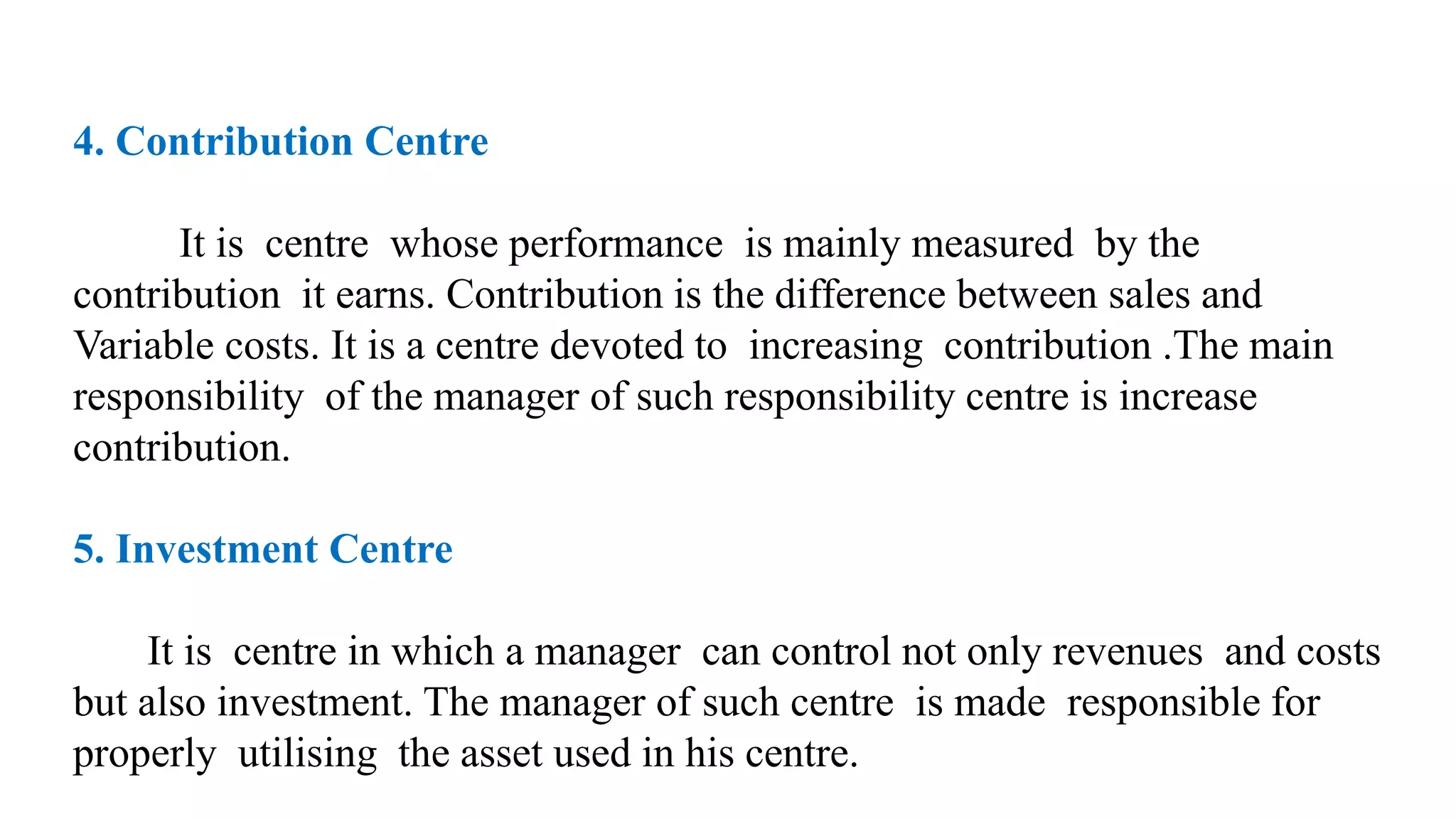 Types of responsibility centres | PPTX