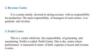 Types of responsibility centres | PPTX