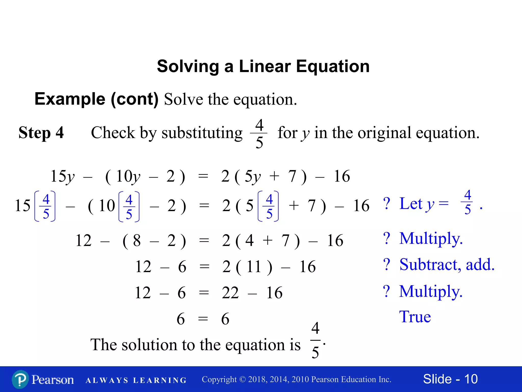 10.3 more on solving linear equations | PPT