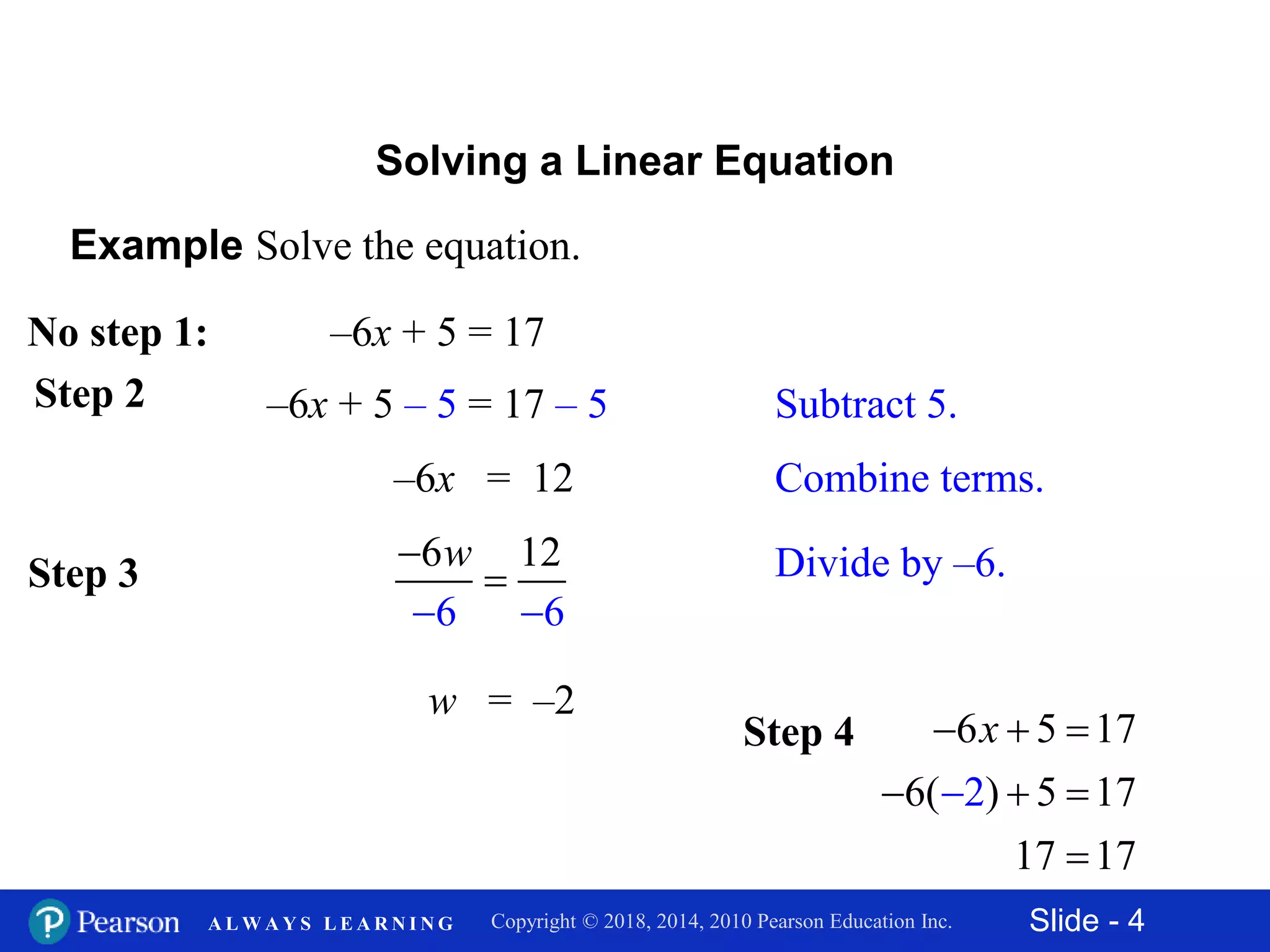10.3 more on solving linear equations | PPT