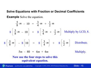 10.3 more on solving linear equations | PPTX