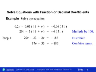 10.3 more on solving linear equations | PPTX