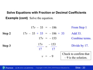 10.3 more on solving linear equations | PPTX