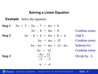 10.3 more on solving linear equations | PPTX
