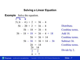 10.3 more on solving linear equations | PPTX | Homework and Study ...