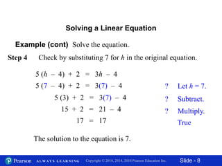 10.3 more on solving linear equations | PPTX | Homework and Study ...