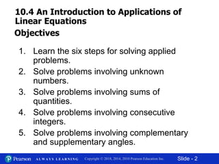 10.4 applications of linear equations | PPTX