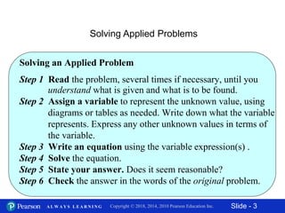 10.4 applications of linear equations | PPTX