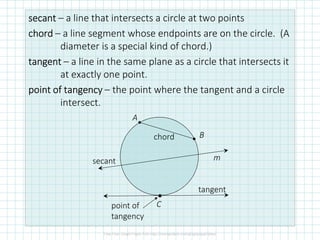 10.1 Circle Vocabulary and Tangents | PDF