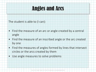 10.2 Angles and Arcs | PPT